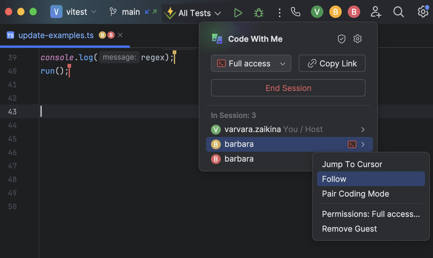 Getting started with Code With Me | WebStorm Documentation
