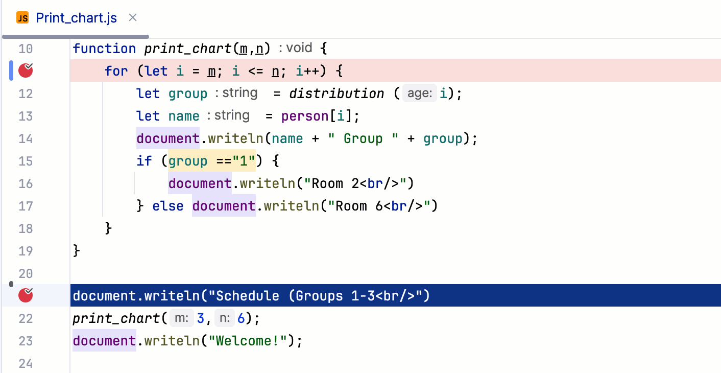 Step through the program | WebStorm Documentation