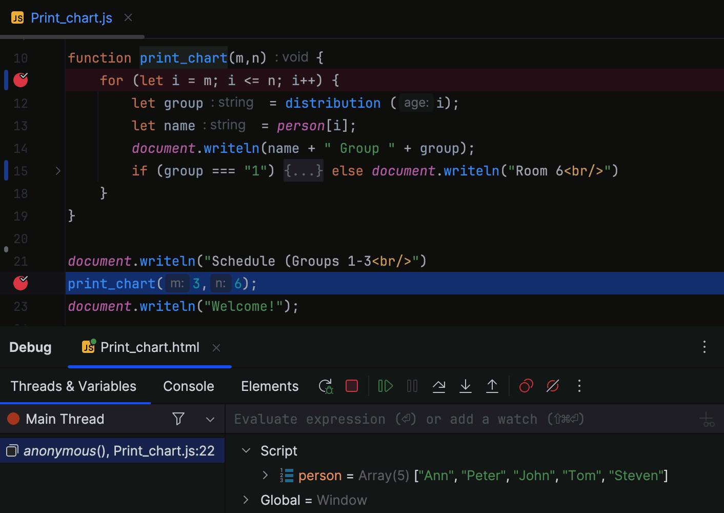Step through the program | WebStorm Documentation