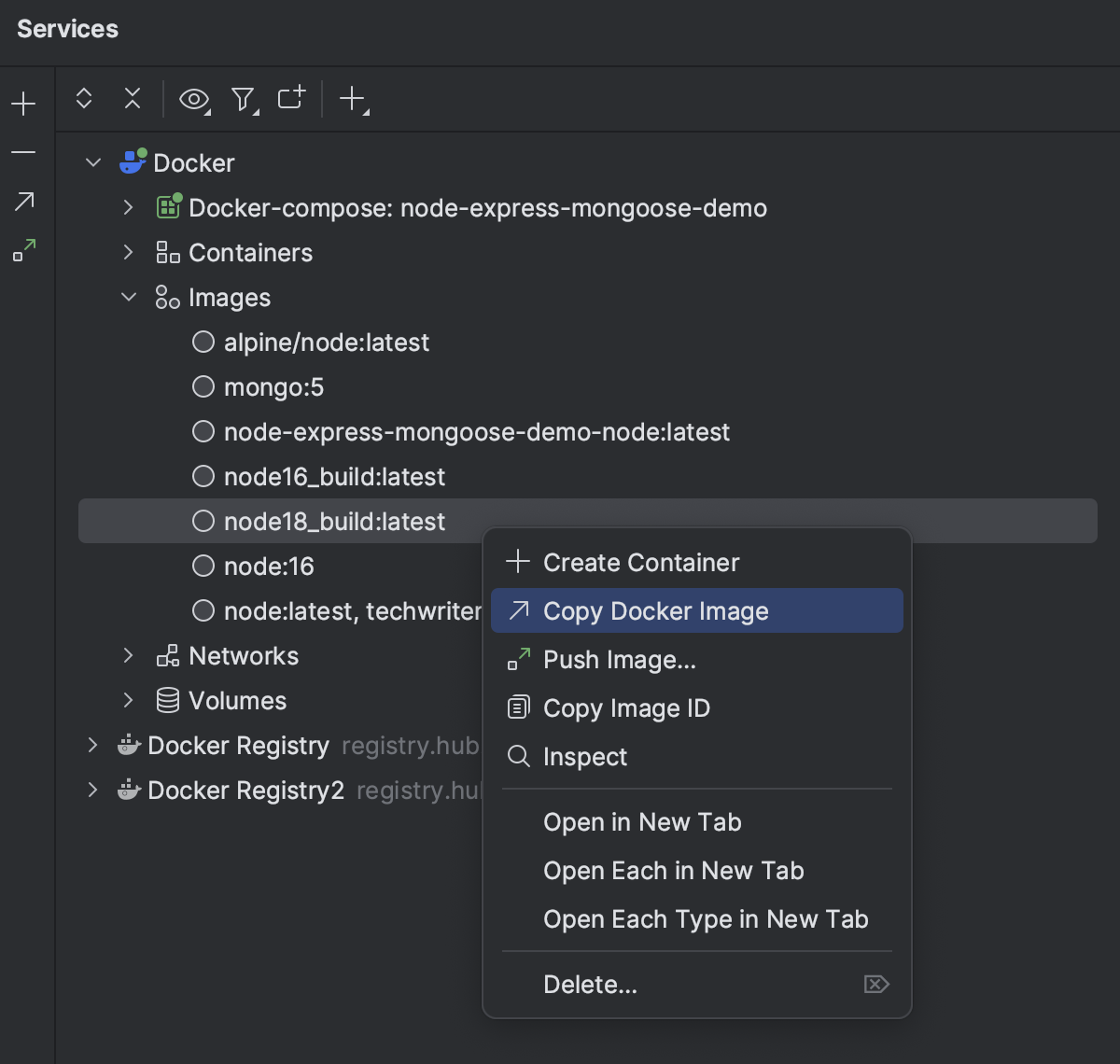 Docker images | WebStorm Documentation
