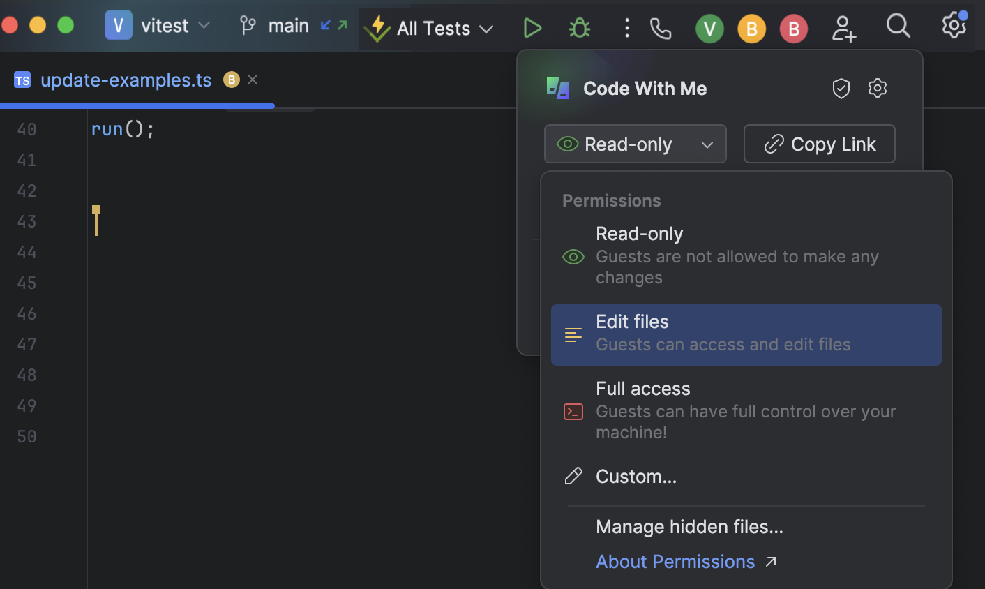 Getting started with Code With Me | WebStorm Documentation