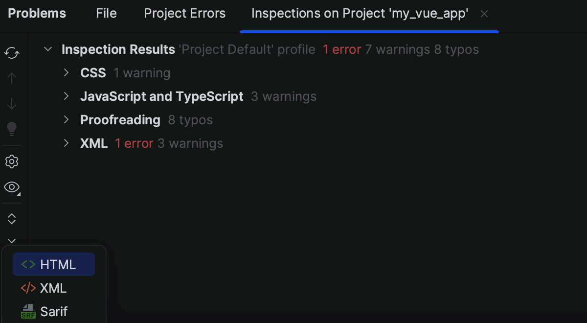 Get results and fix problems | WebStorm Documentation