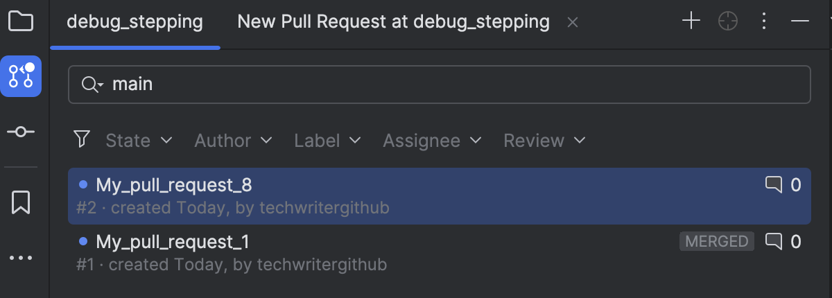 Work with GitHub pull requests | WebStorm Documentation