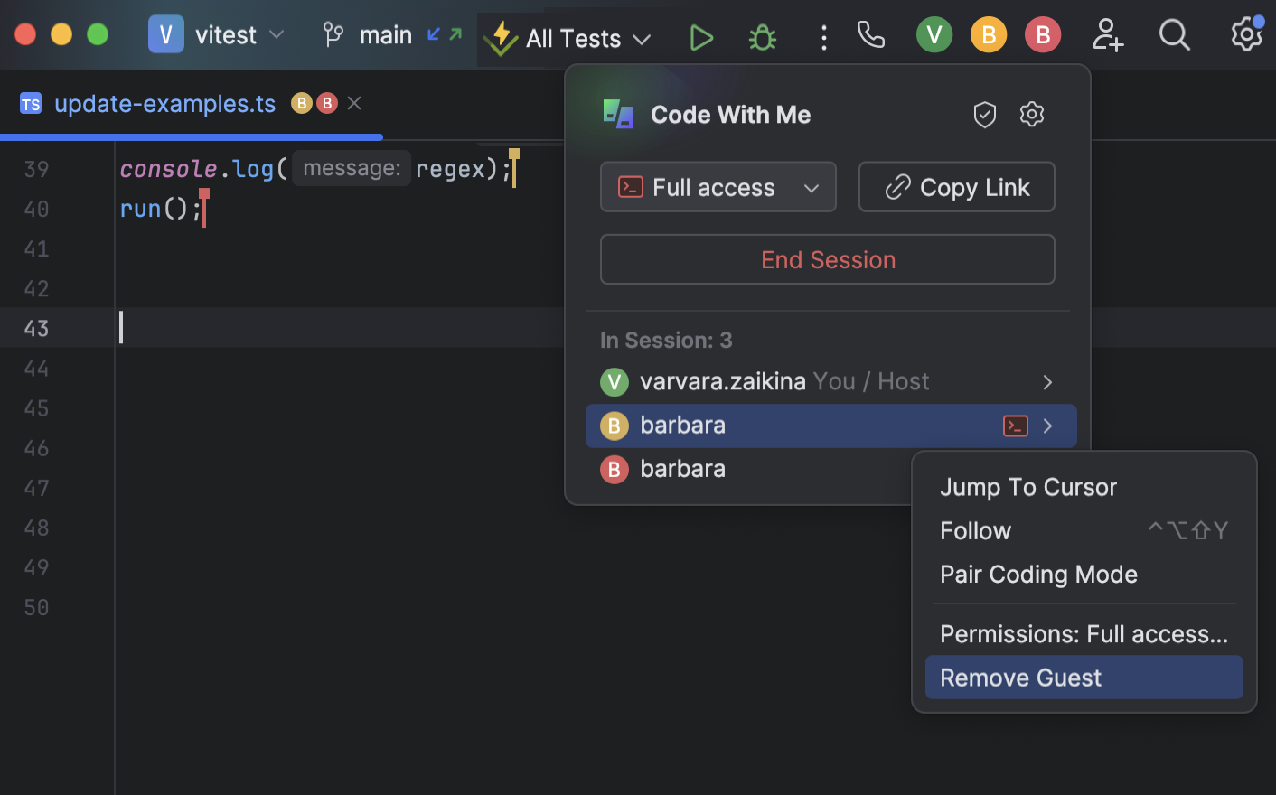 Getting started with Code With Me | WebStorm Documentation