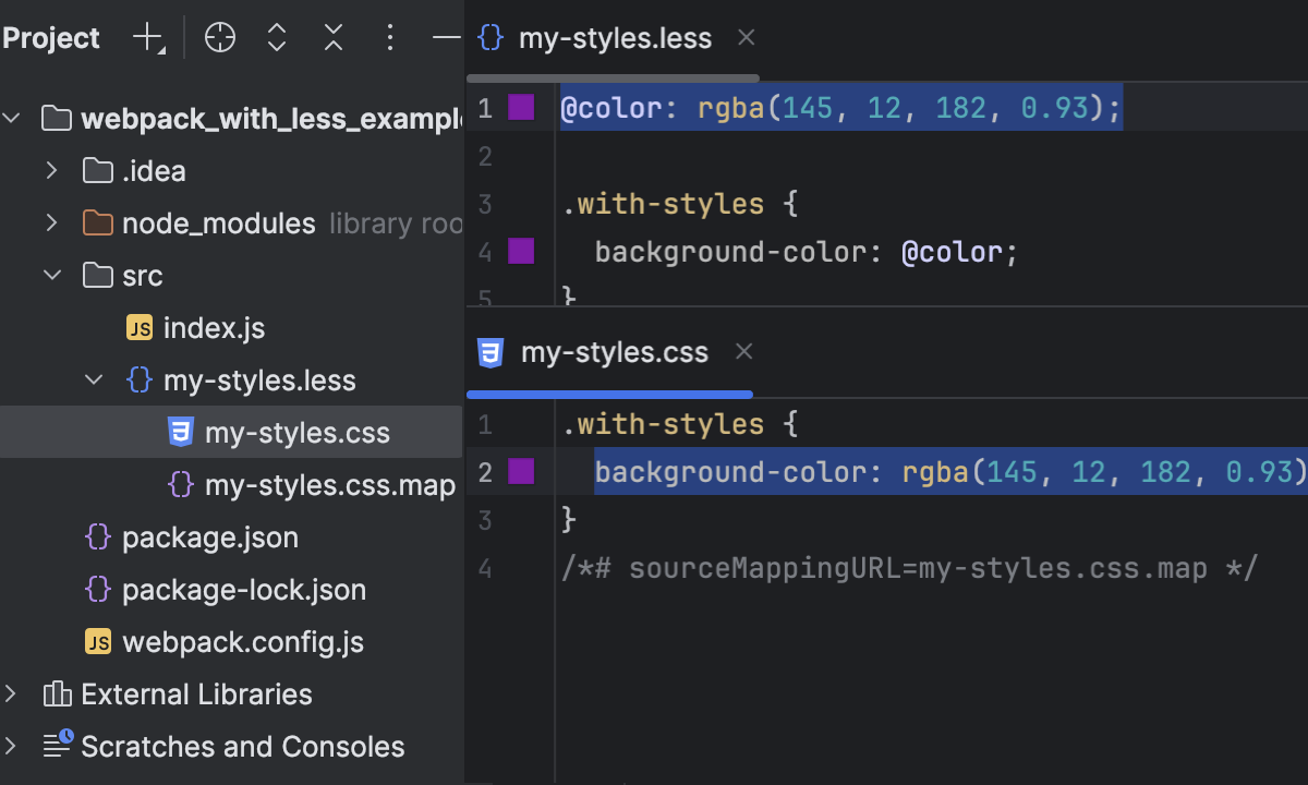 Sass, SCSS, and Less | IntelliJ IDEA Documentation