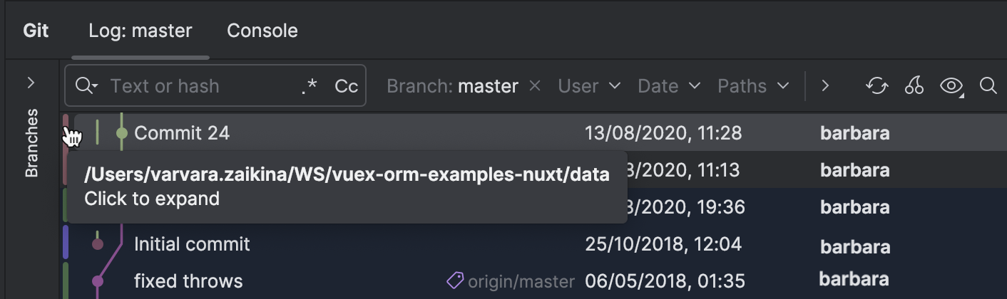 Investigate changes in Git repository | WebStorm Documentation