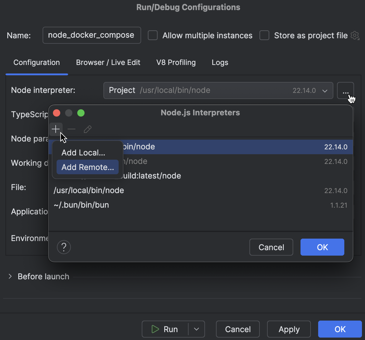 Configuring remote Node.js interpreters | WebStorm Documentation