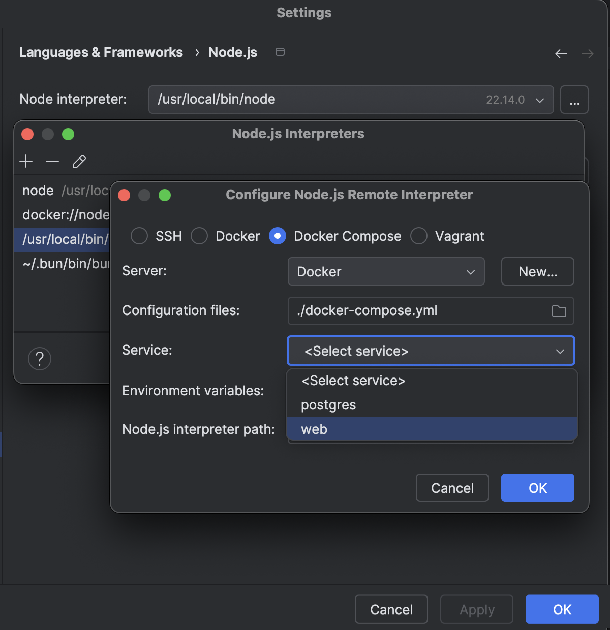 Configuring Remote Nodejs Interpreters Webstorm Documentation