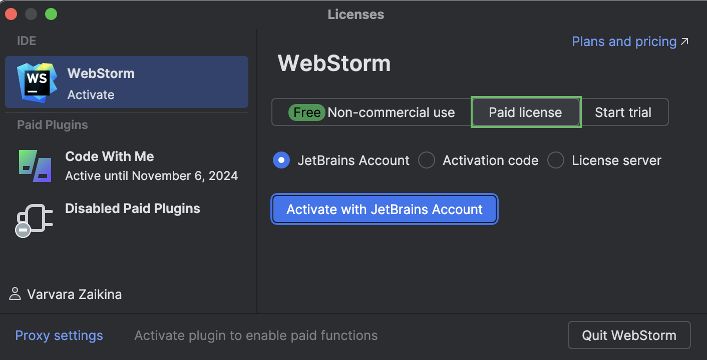 Register WebStorm | WebStorm Documentation