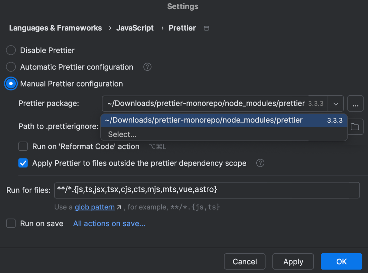 Prettier | WebStorm Documentation