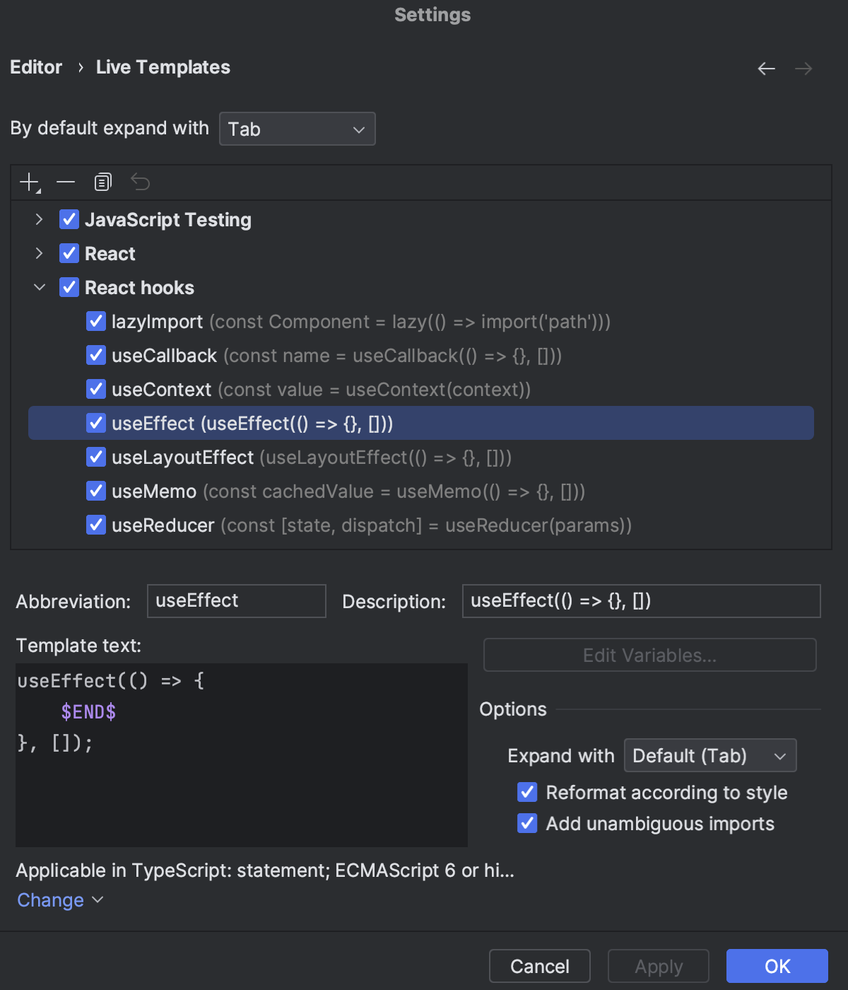React Intellij Idea 文档