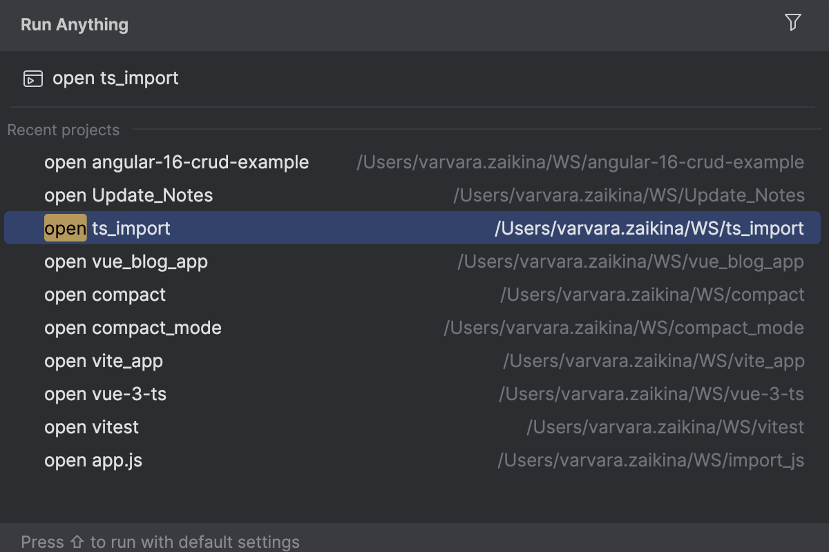 Opening, reopening, and closing projects | WebStorm Documentation