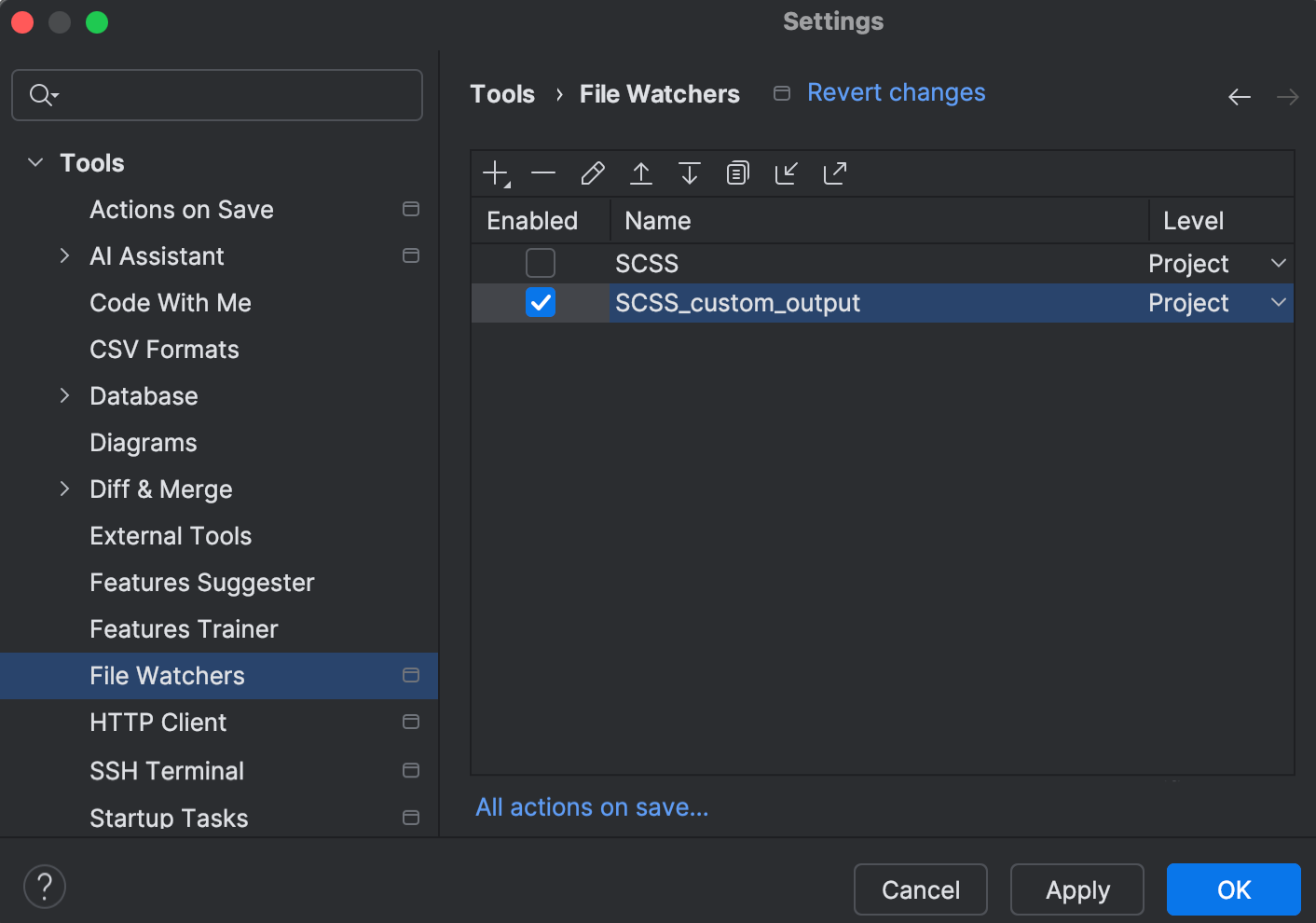 File Watchers | IntelliJ IDEA 文档