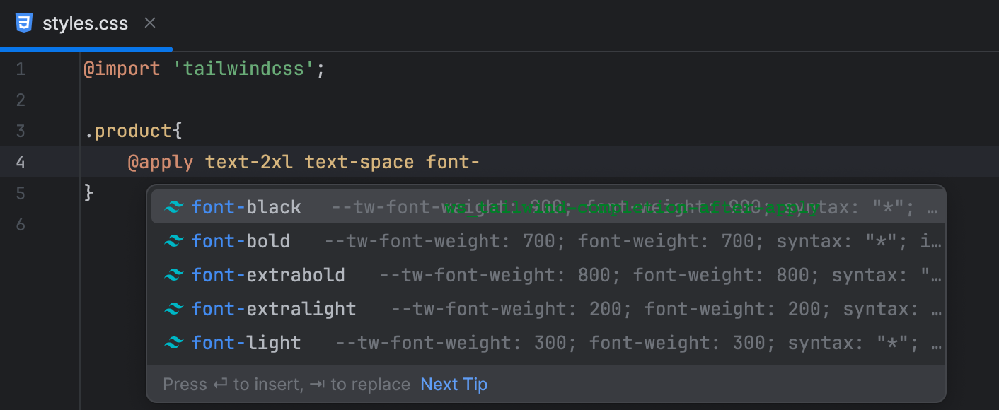 Tailwind CSS | WebStorm 文档