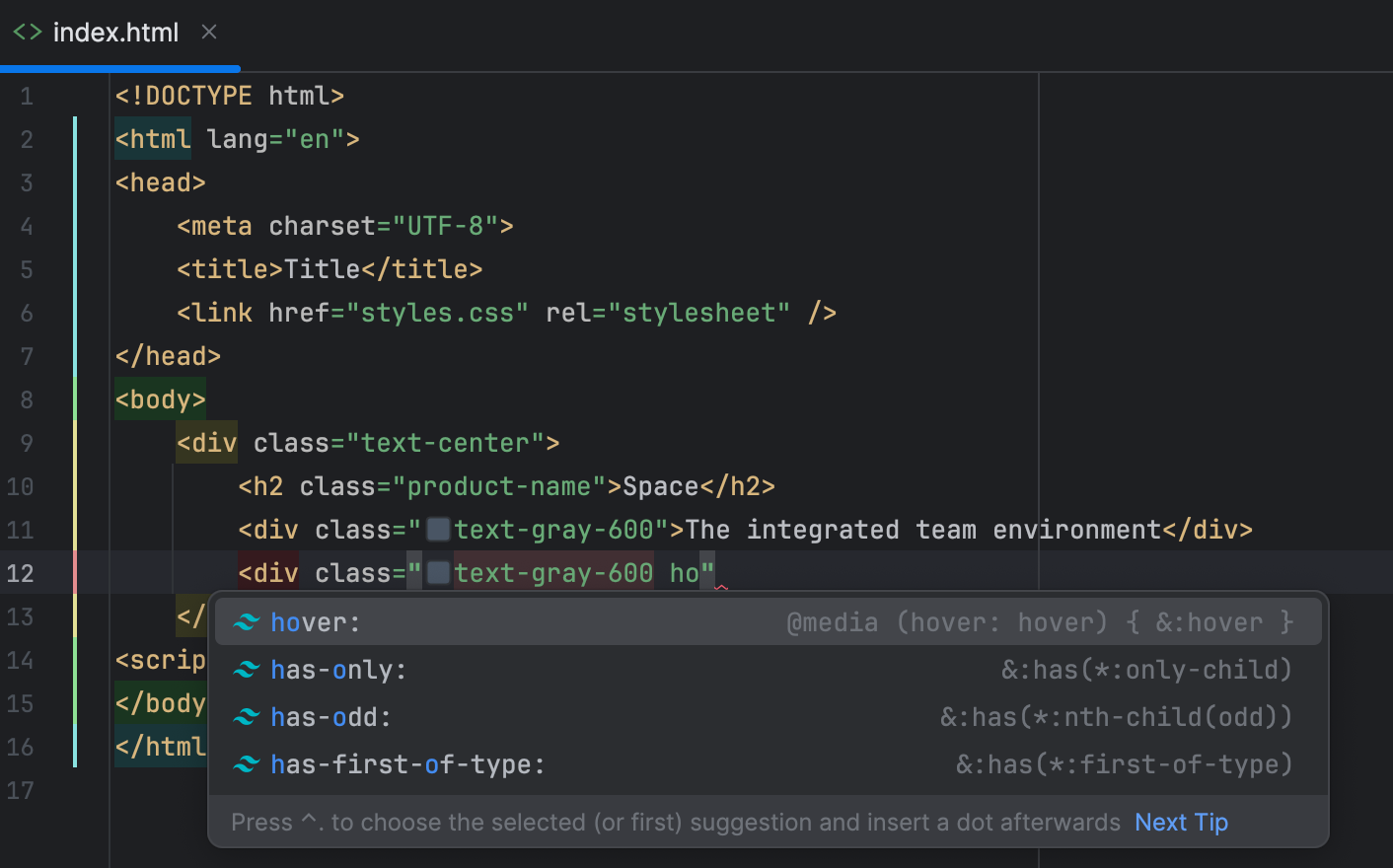 Tailwind CSS | WebStorm 文档