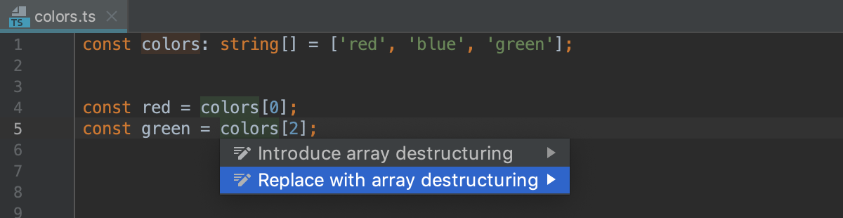 Refactoring TypeScript | PyCharm Documentation
