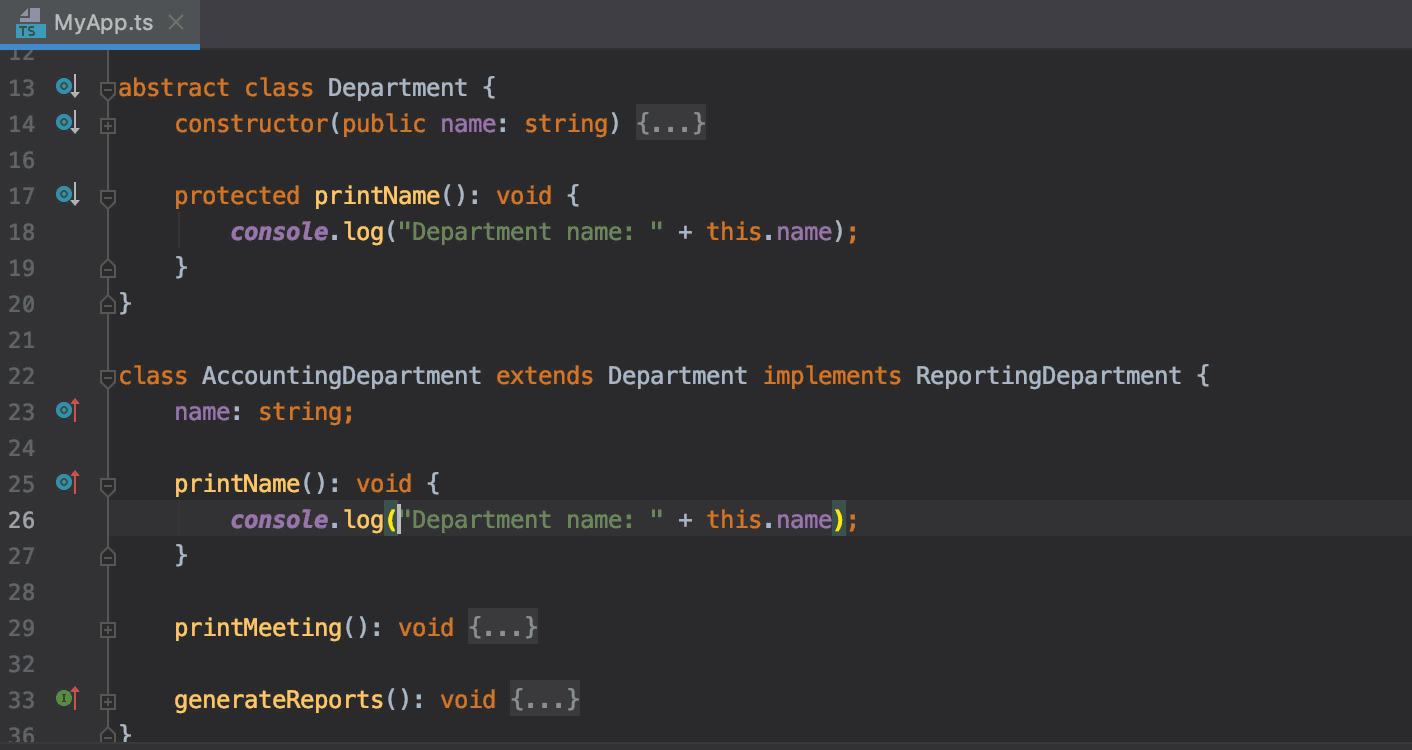 Refactoring TypeScript | PyCharm Documentation