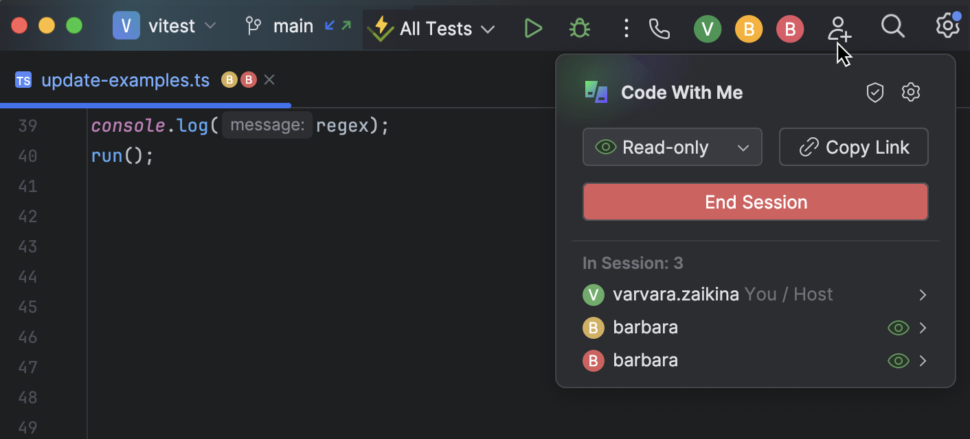 Getting Started With Code With Me Webstorm Documentation 