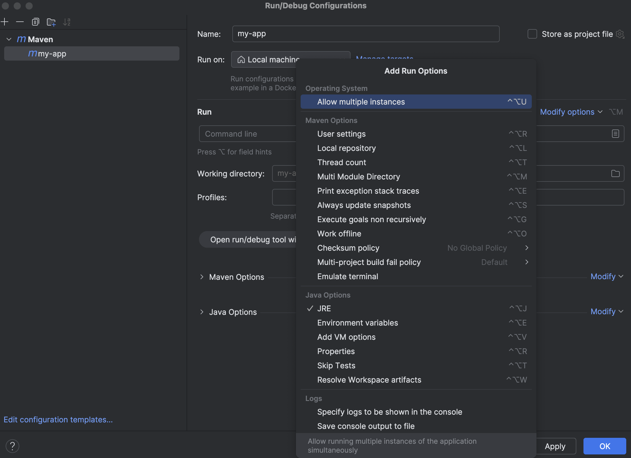 运行/调试配置：Maven | IntelliJ IDEA 文档