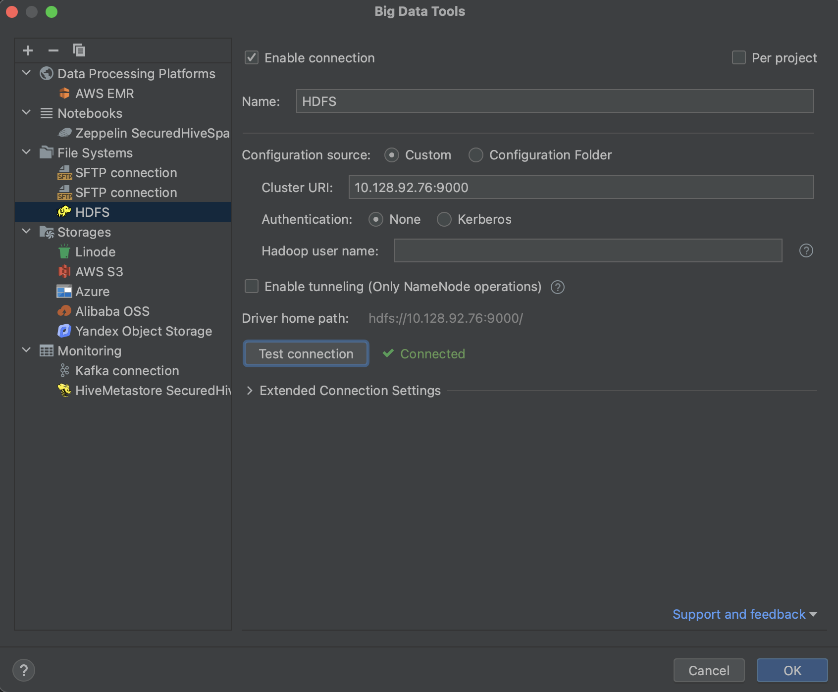 HDFS | PyCharm Documentation