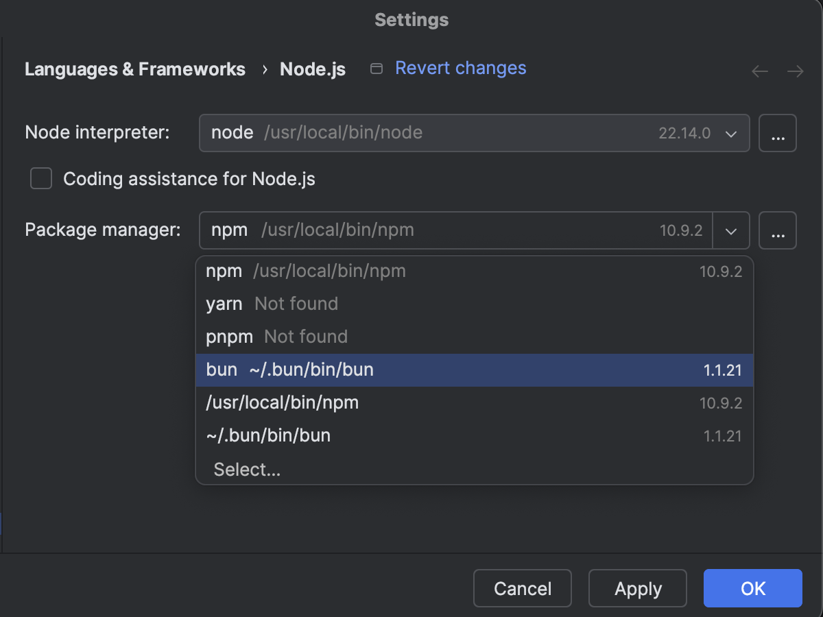 Bun | WebStorm Documentation