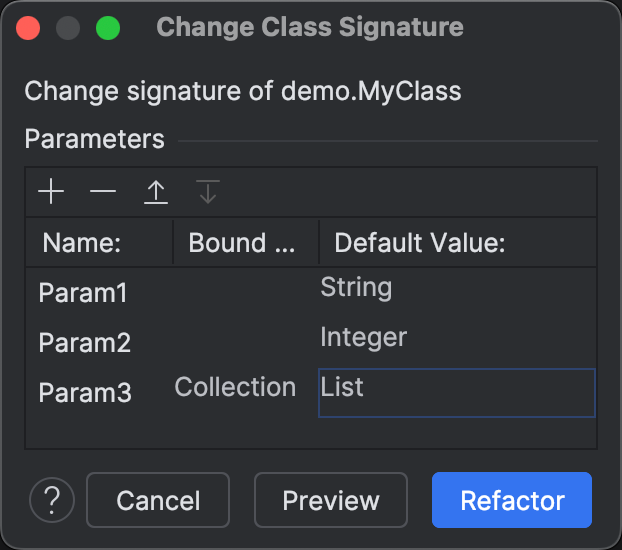 更改签名 | IntelliJ IDEA 文档