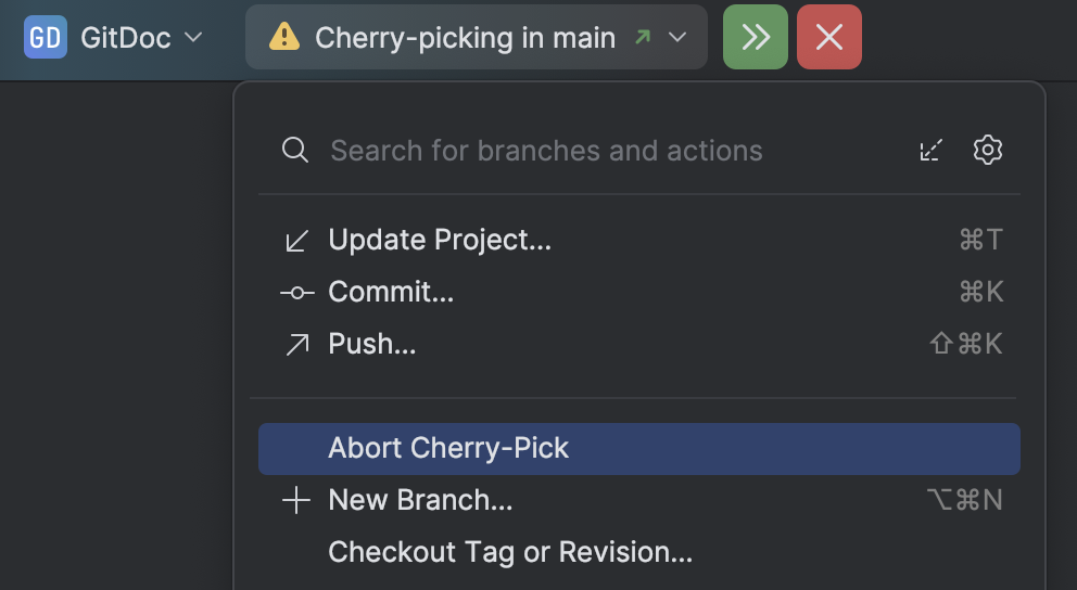 合并、变基或挑拣以应用更改 | PyCharm 文档
