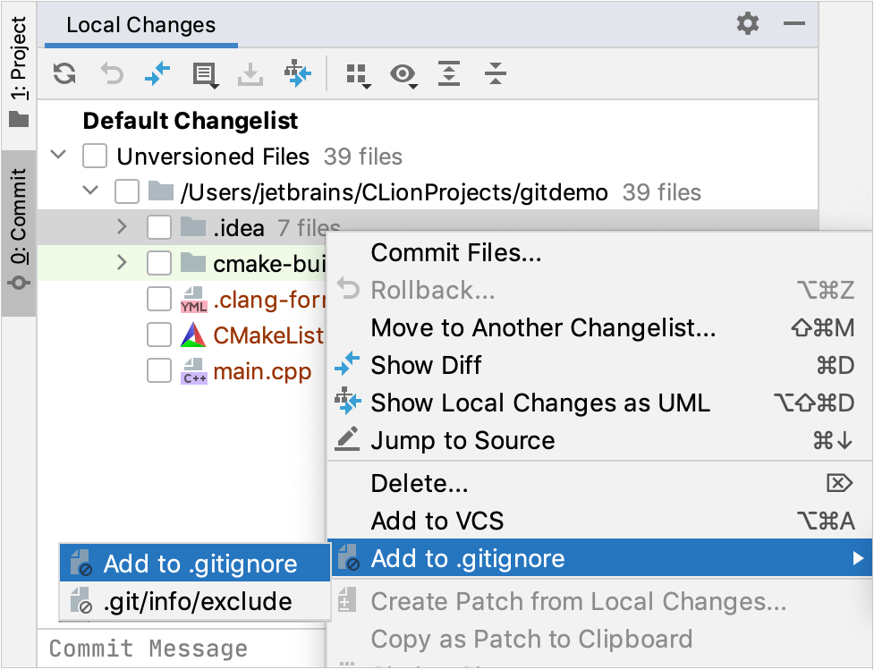 Tutorial Getting Started With Git In Clion Clion Documentation