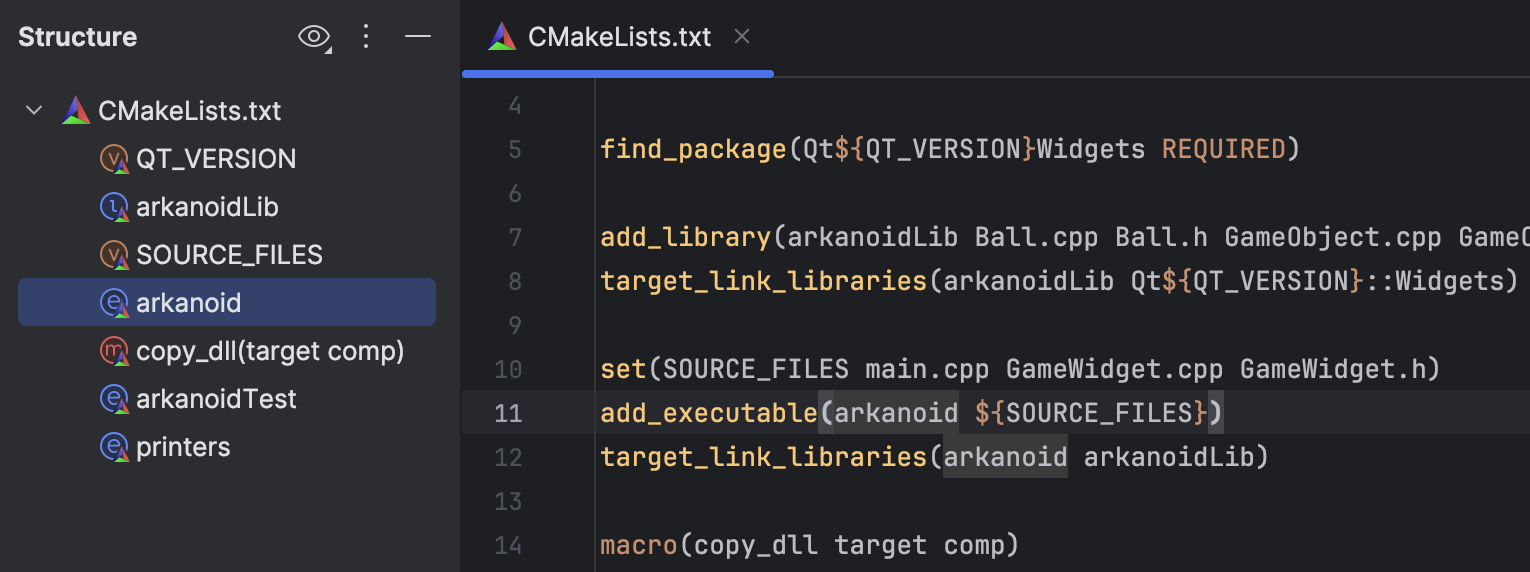 CMakeLists.txt | CLion 文档