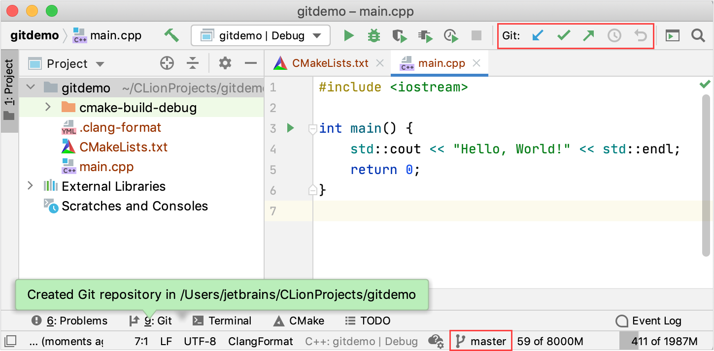 Tutorial Getting Started With Git In Clion Clion Documentation 6056