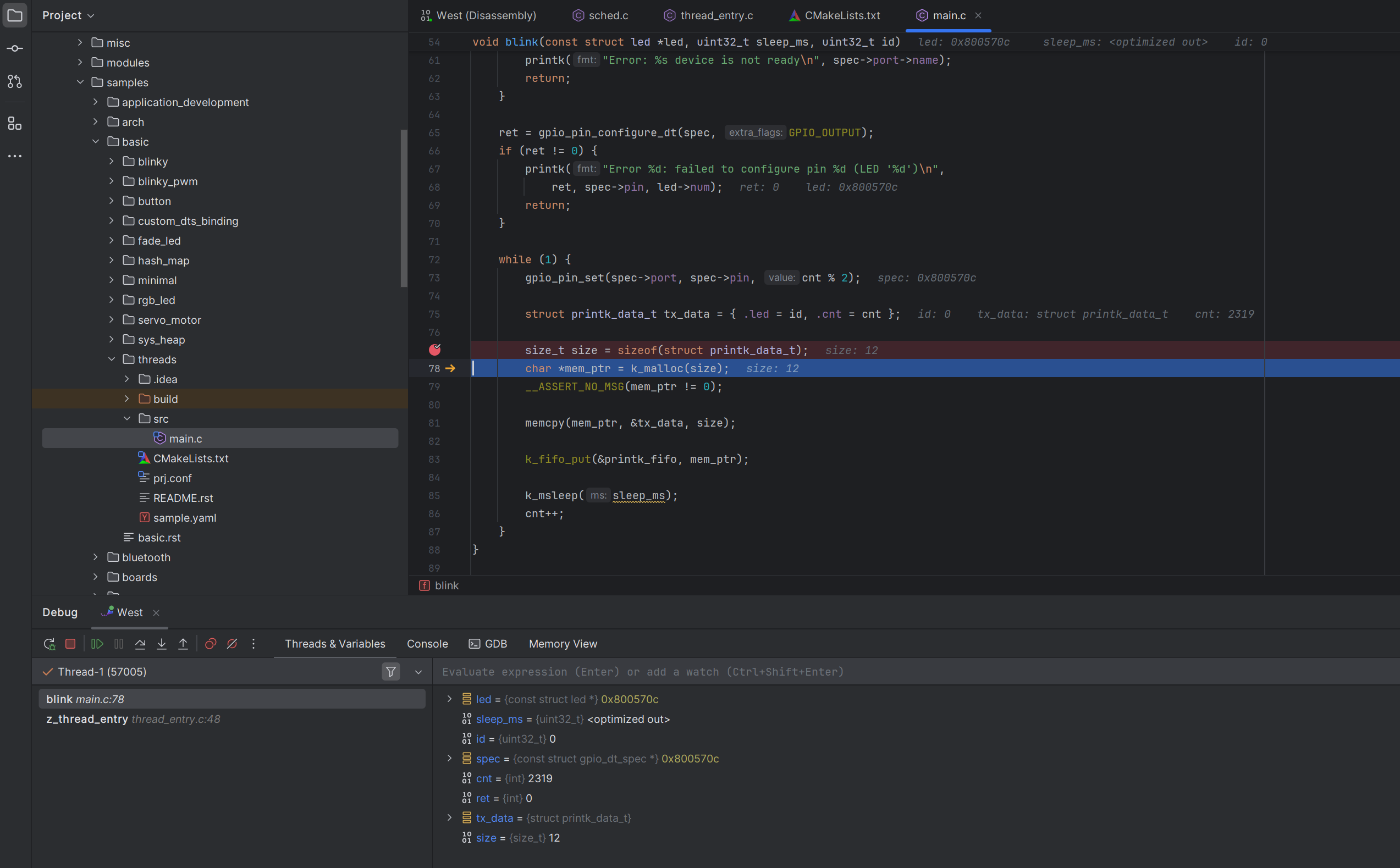 Working with Zephyr® RTOS projects using West | CLion Documentation