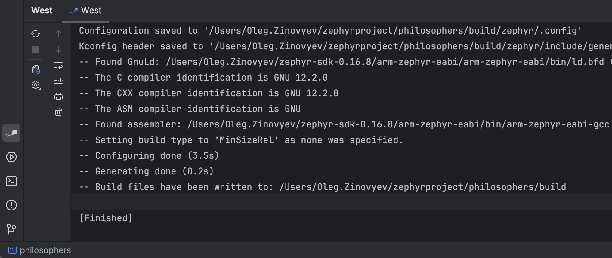 Working With Zephyr® Rtos Projects Using West Clion Documentation