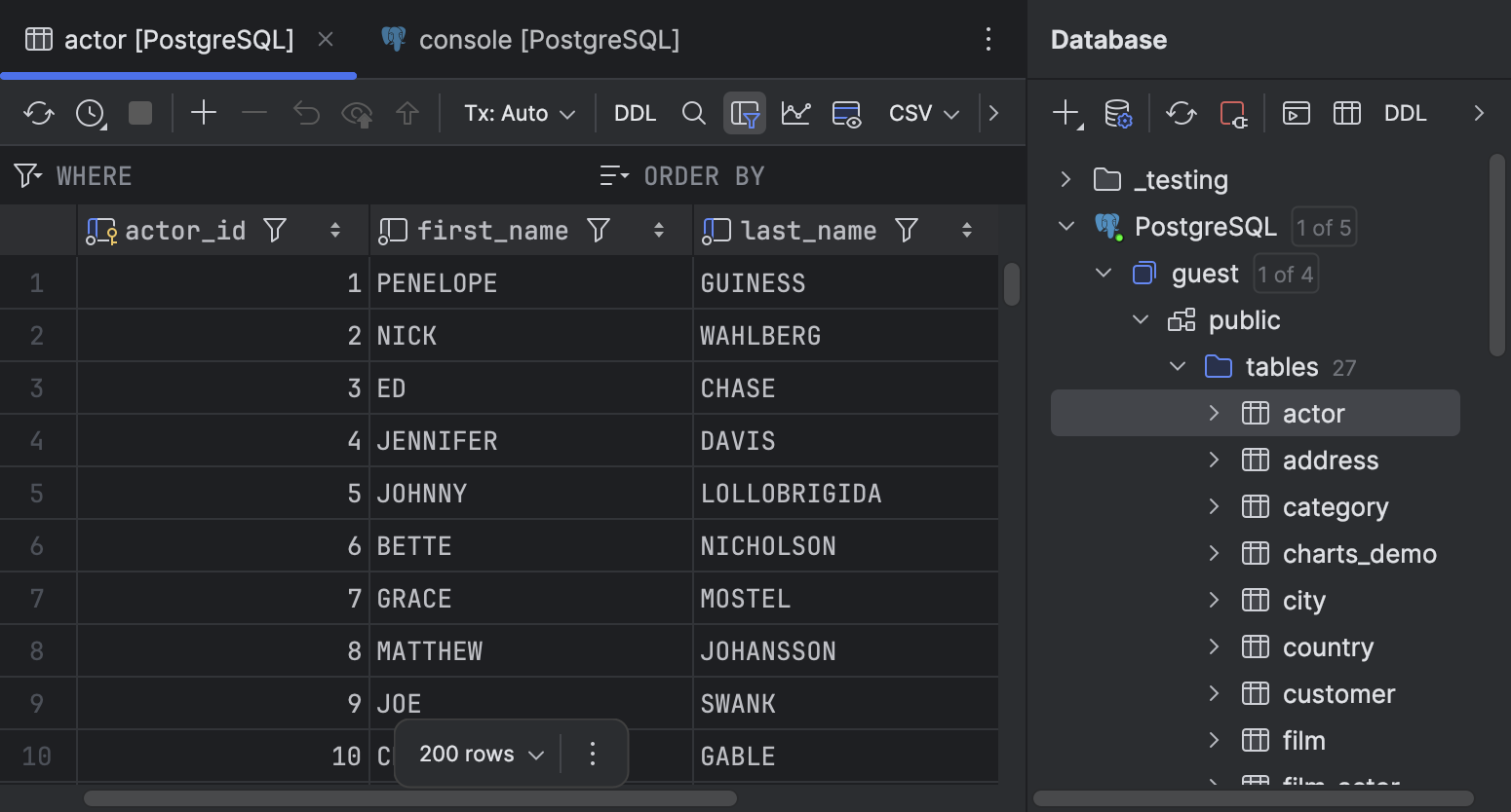 Data editor and viewer | PyCharm Documentation