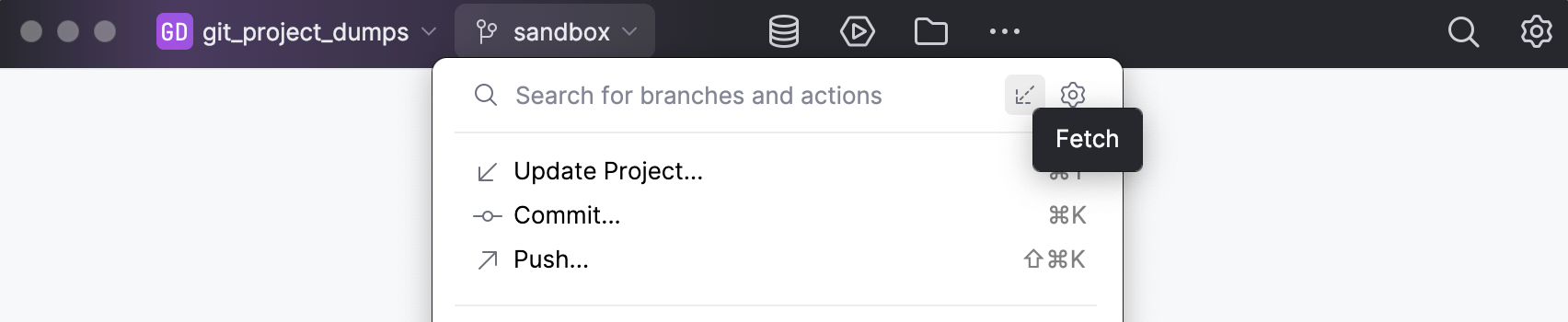 Sync with a remote Git repository (fetch, pull, update) | DataGrip Documentation