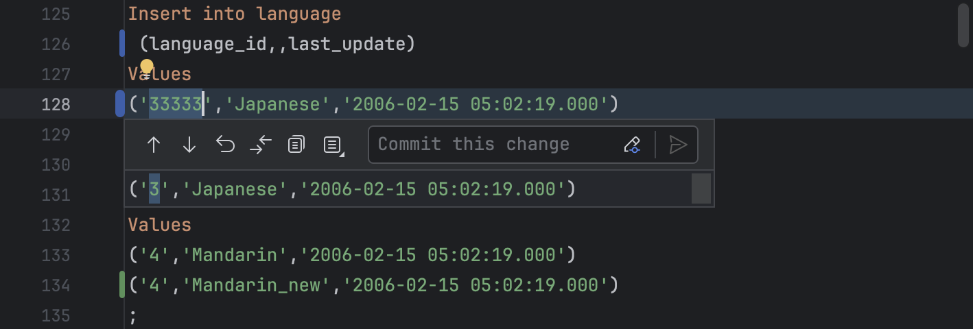 Editor gutter | DataGrip Documentation