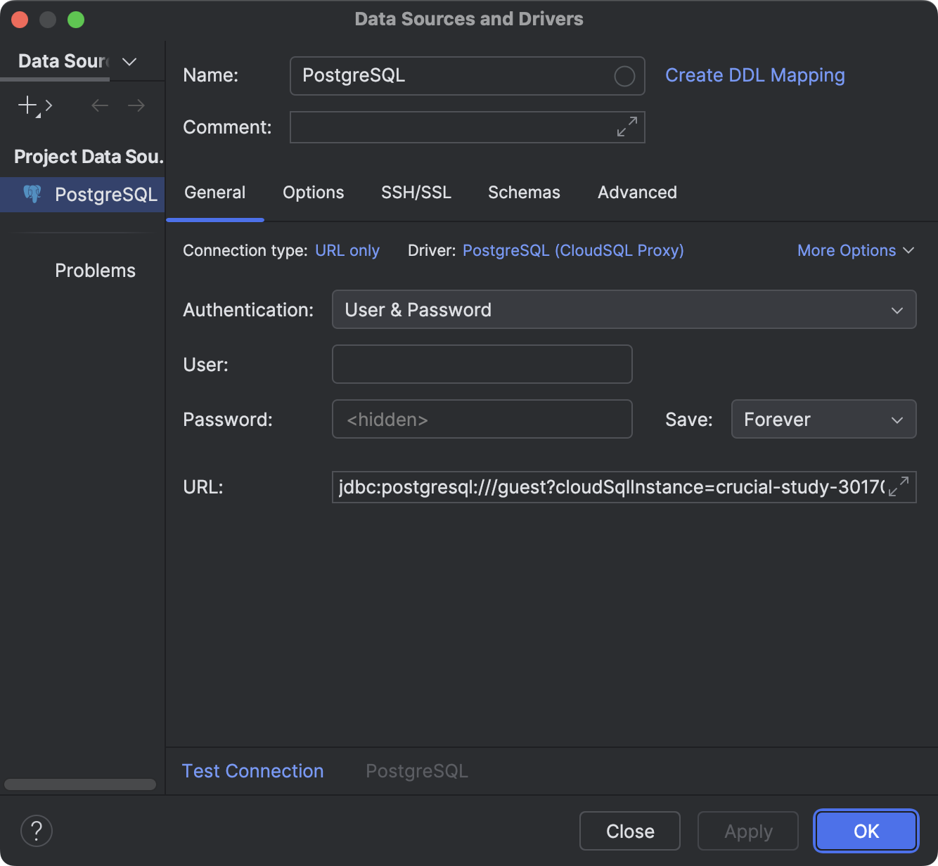 Connect to Google Cloud SQL instances | DataGrip Documentation