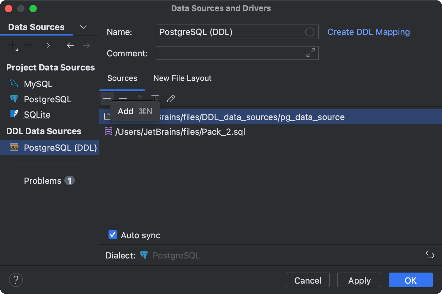 DDL data sources | IntelliJ IDEA Documentation