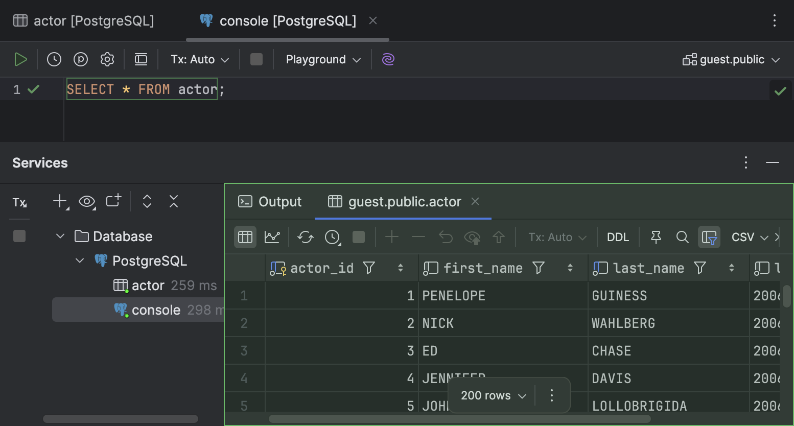 Query results | DataGrip Documentation