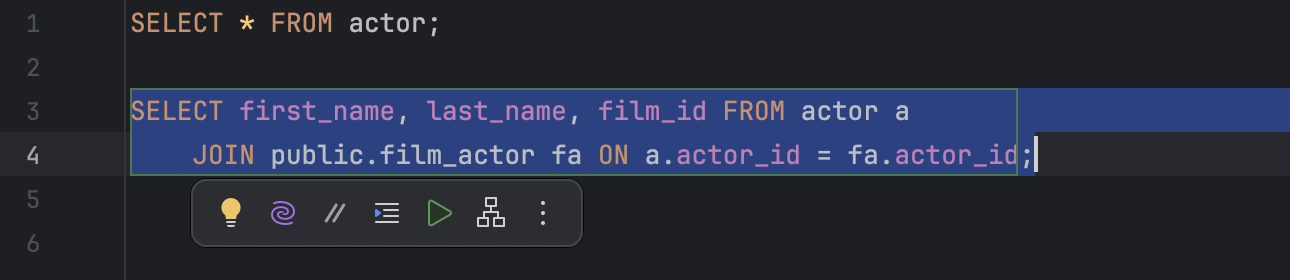Work with SQL code | DataGrip Documentation