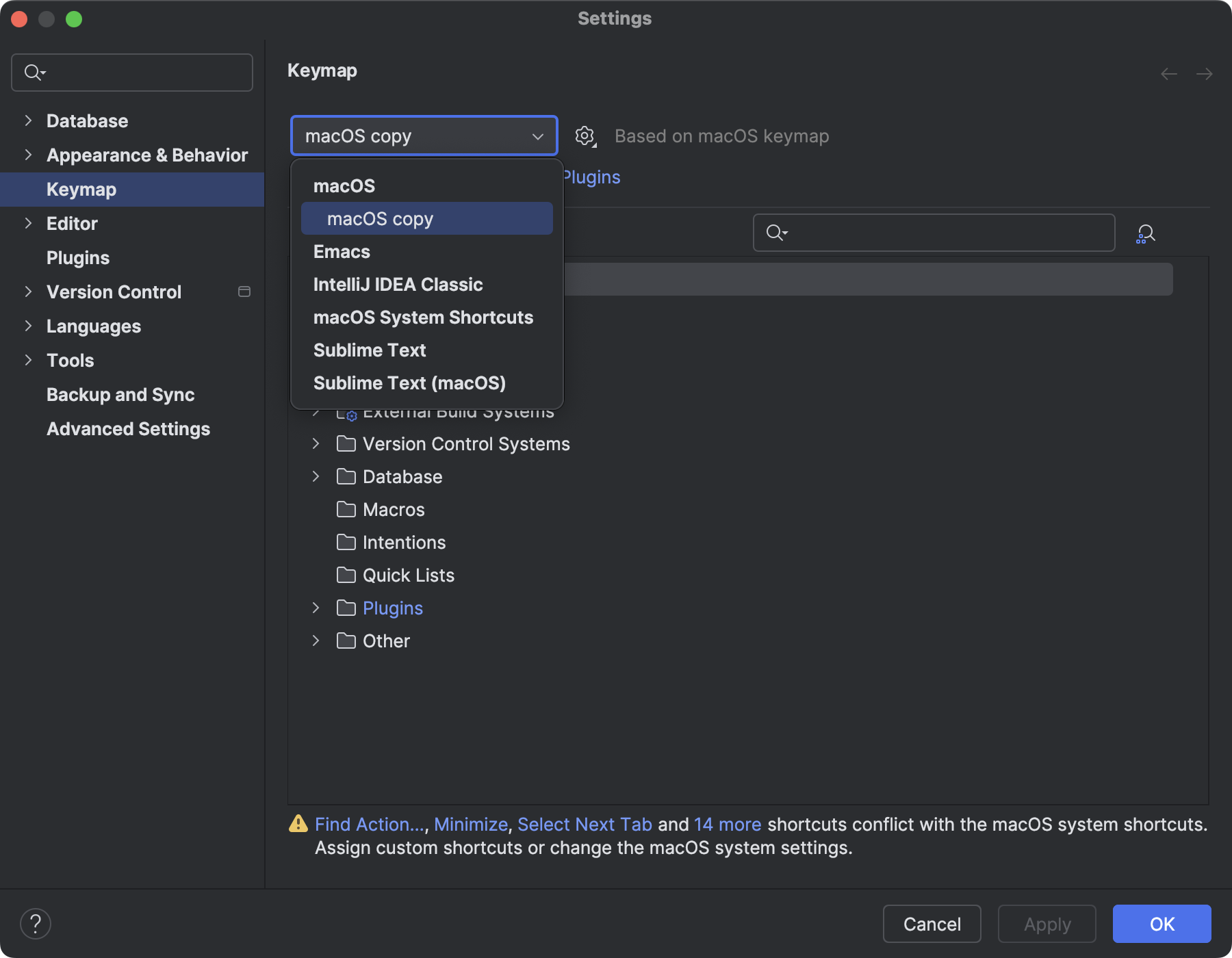 Configure keyboard shortcuts | DataGrip Documentation