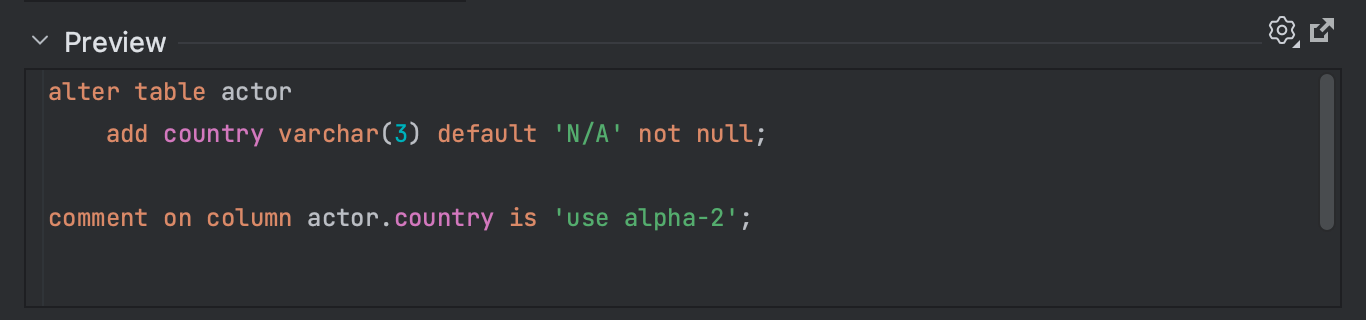 Create Table and Modify Table Dialogs | PyCharm Documentation