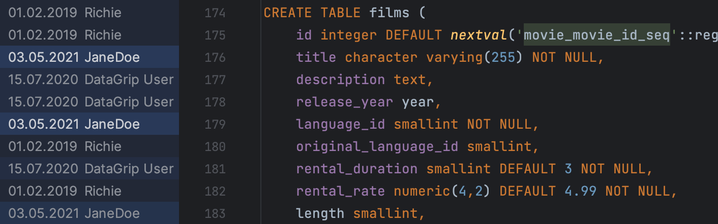 Editor gutter | DataGrip Documentation