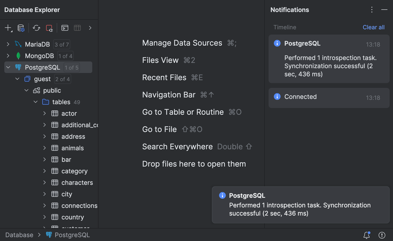 Notifications | DataGrip Documentation