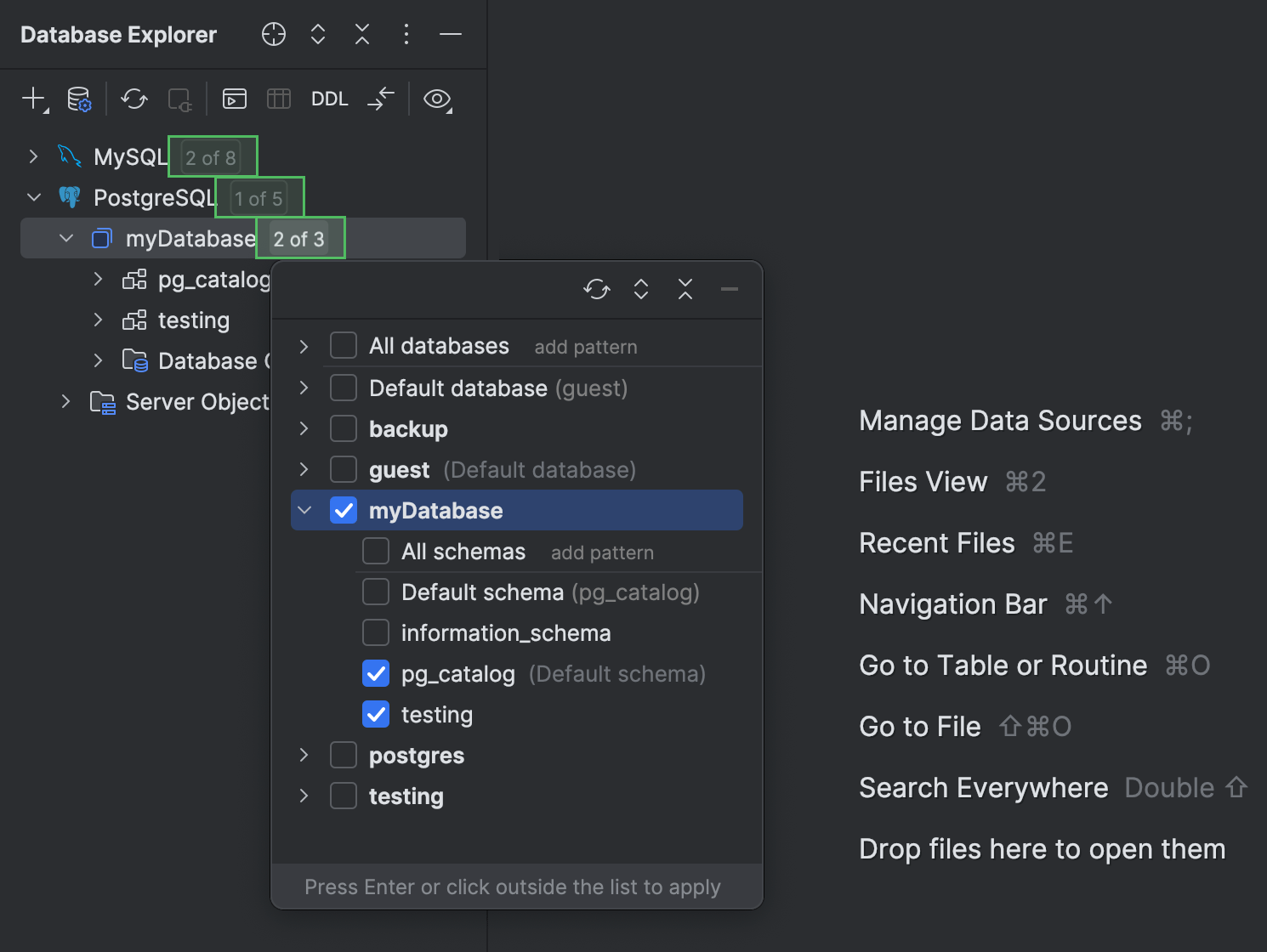 Metadata and introspection | DataGrip Documentation
