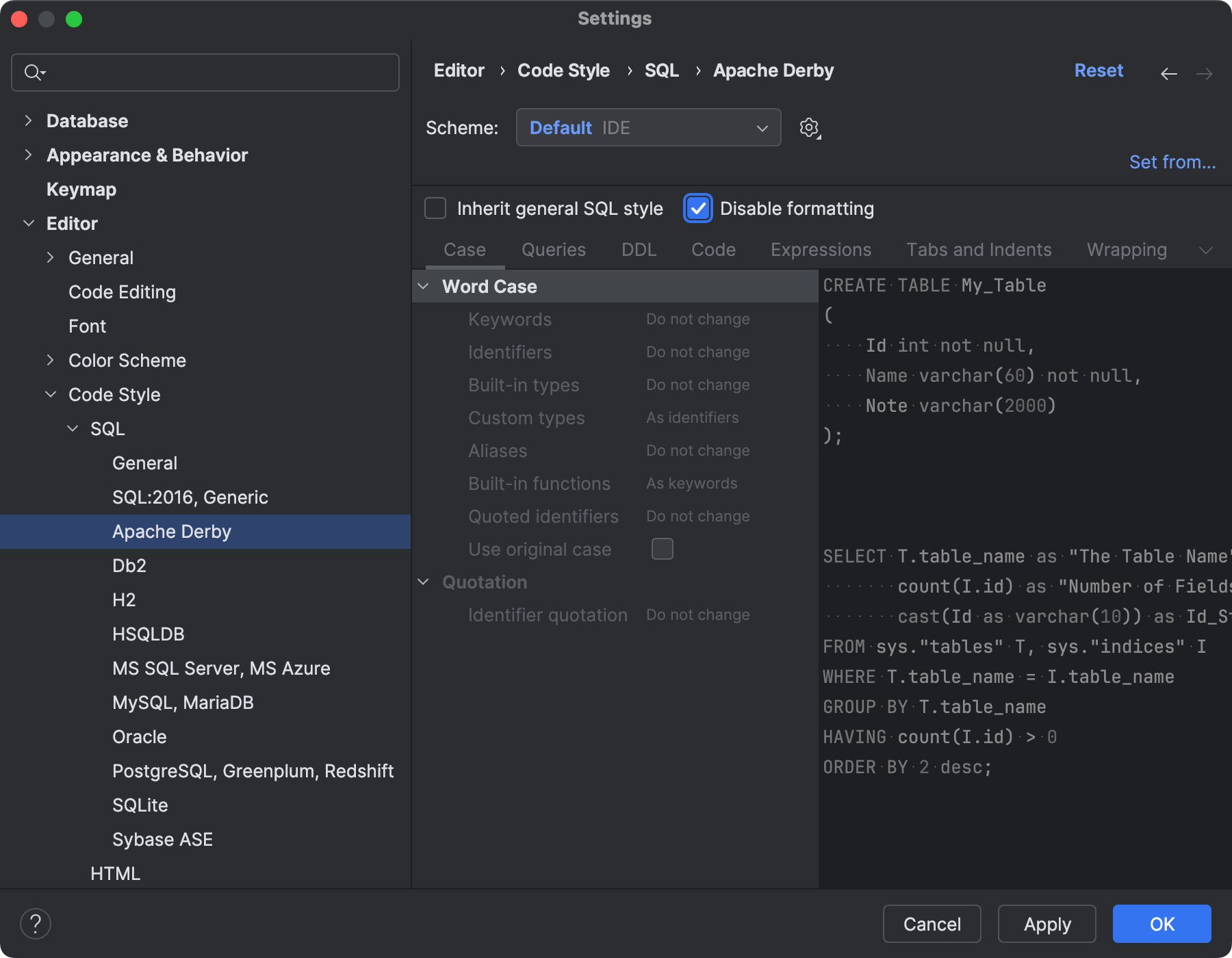 Reformat and rearrange code | DataGrip Documentation