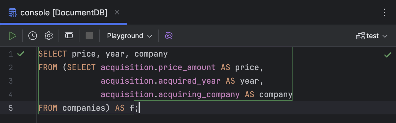 SQL for MongoDB | DataGrip Documentation