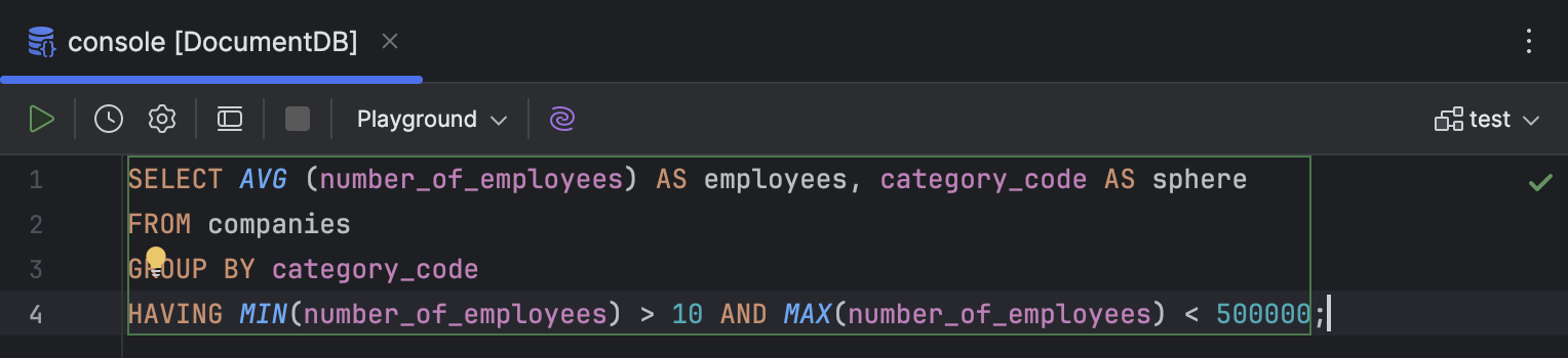 SQL for MongoDB | DataGrip Documentation