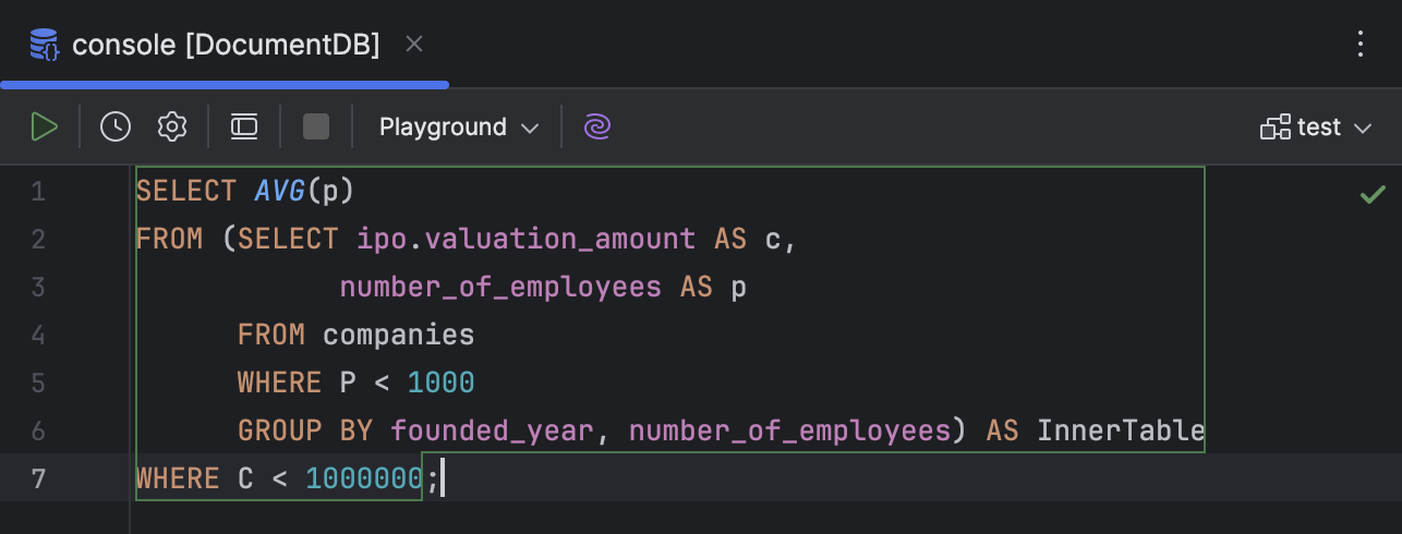 SQL for MongoDB | DataGrip Documentation