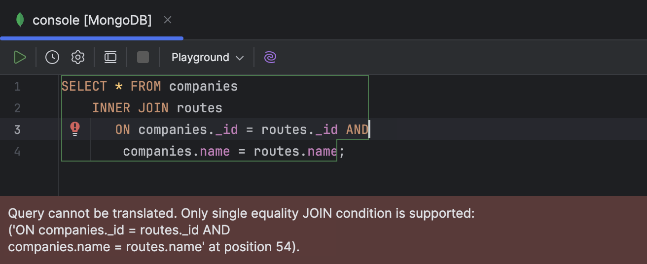 适用于 MongoDB 的 SQL | DataGrip 文档