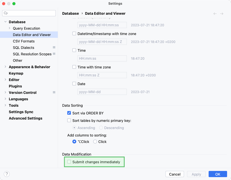 Configure connection | DataGrip Documentation